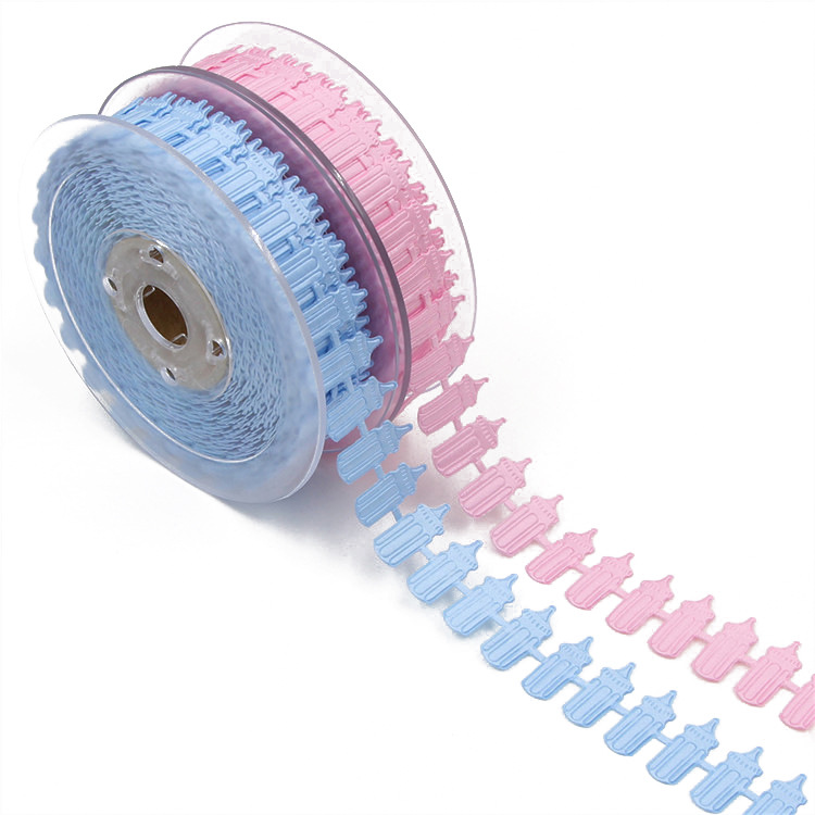 Ultrasonic Embossed Polyester Ribbon Baby Blue Pink Ribbon | MingRibbon.com