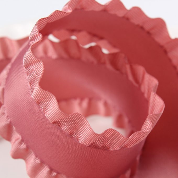 double ruffle ribbon, frill ribbon, polyester decorative pleated ribbon ...
