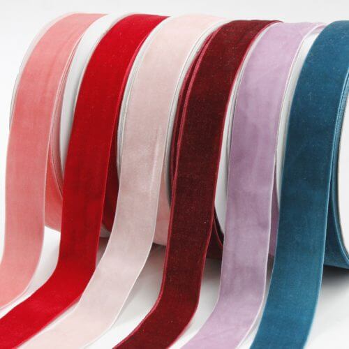 1" velvet tape, 25 mm wide single sided velvet ribbon for making bows